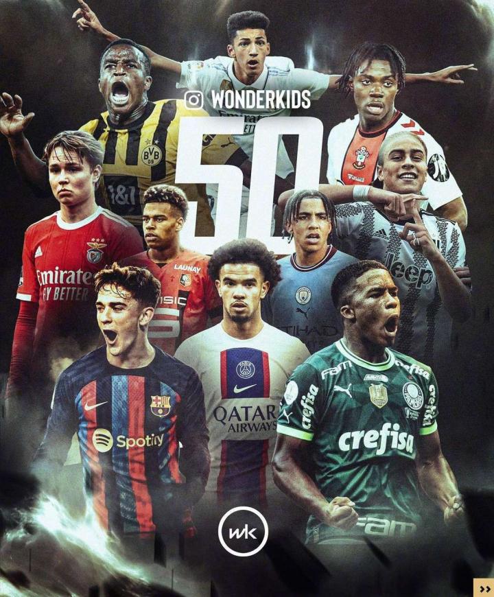 🔥加纳乔入选了由Wonderkid评选的世界50...