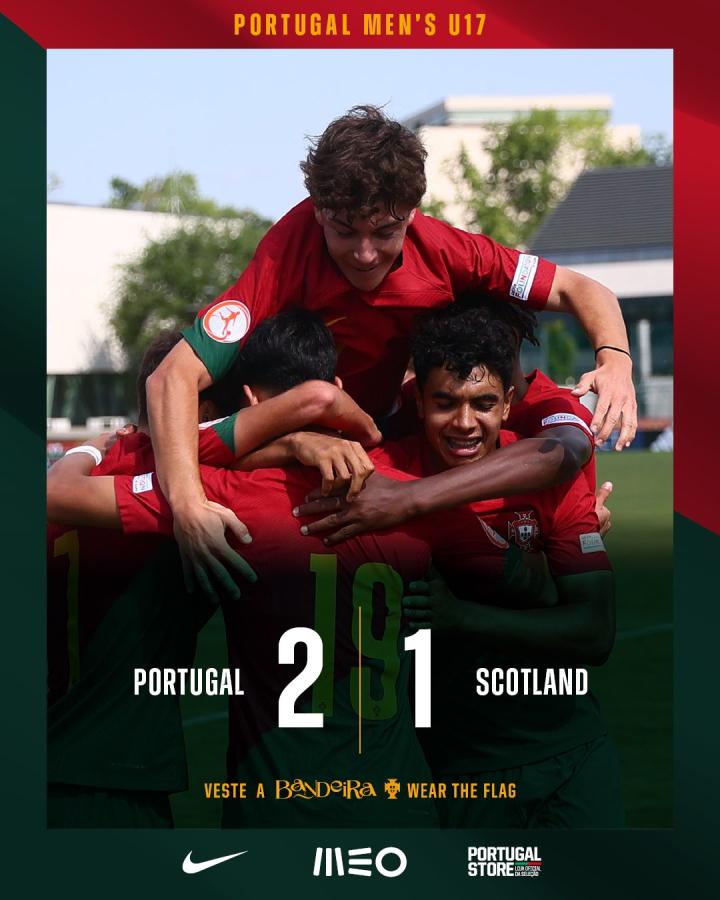 U17欧青赛：葡萄牙U17次战2-1战胜苏格兰U17