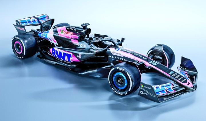 AlpineF1车队发布新赛季赛车A524，涂装以Alpine蓝搭配粉色