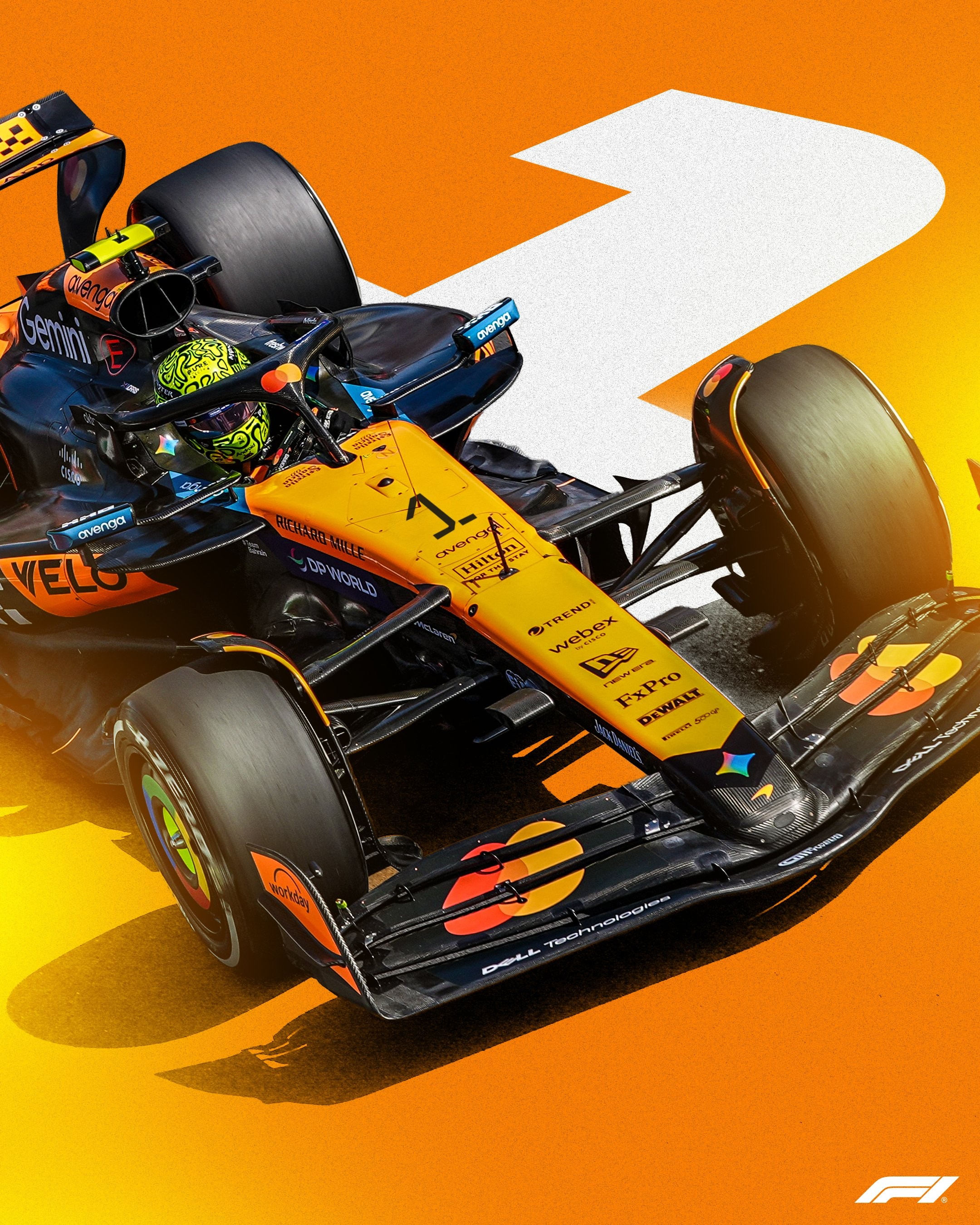 官方：赢得世界冠军后，诺里斯将在新赛季改用1号车号