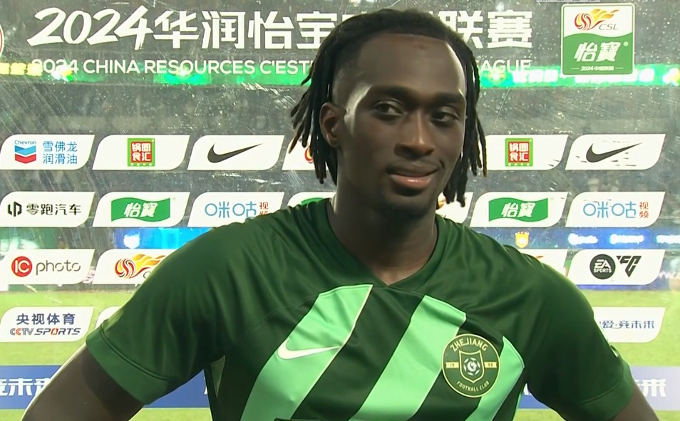 2球1助，中超官方：浙江队前锋奥乌苏当选中超第13轮最佳球员_PP视频体育频道